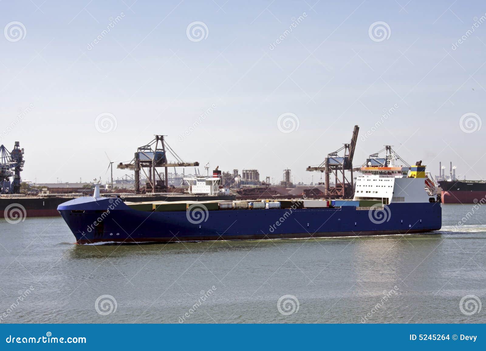 Huge Freighter Leaving Rotterdam the Netherlands Stock Photo - Image of ...