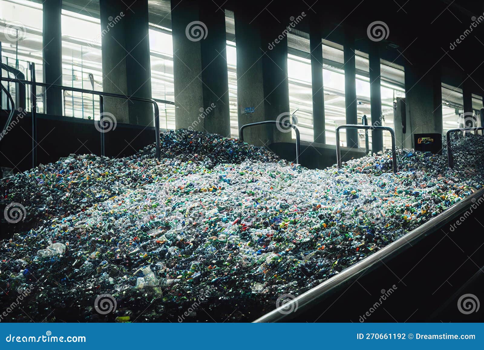 Huge of Garbage in Garbage Recycling Process Stock Illustration ...
