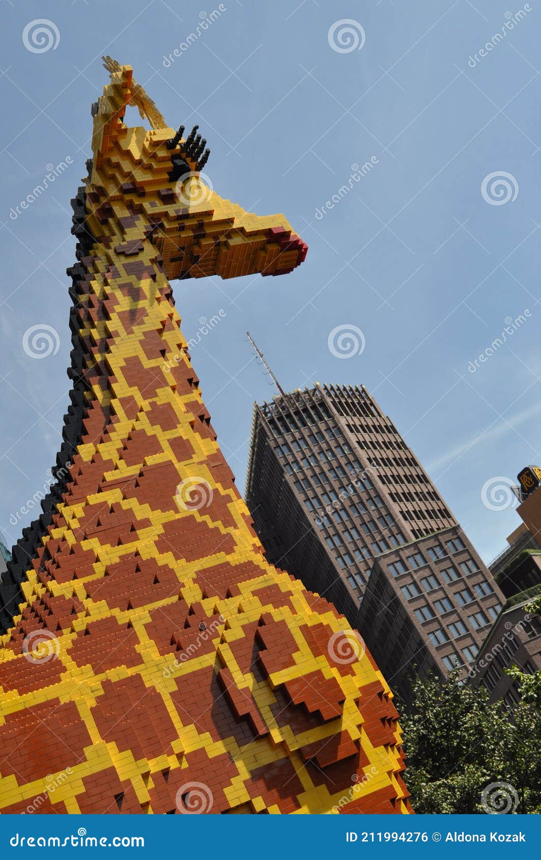 Huge Giraffe Made of Lego Blocks Very Tall Stock Photo - Image of ...