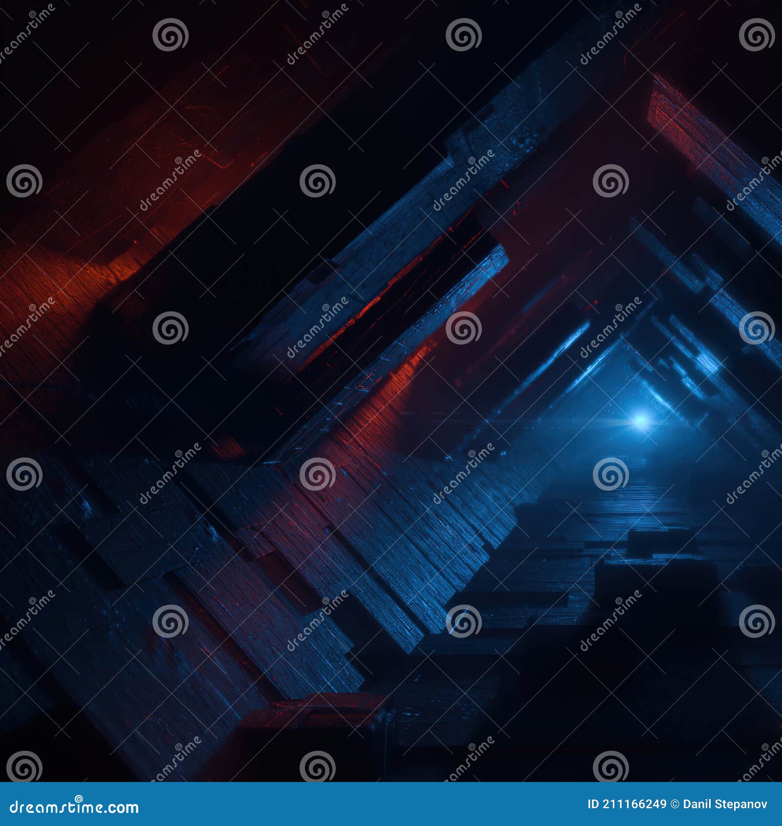 Awesome Sci-Fi Cyberpunk Structure Stock Illustration - Illustration of ...