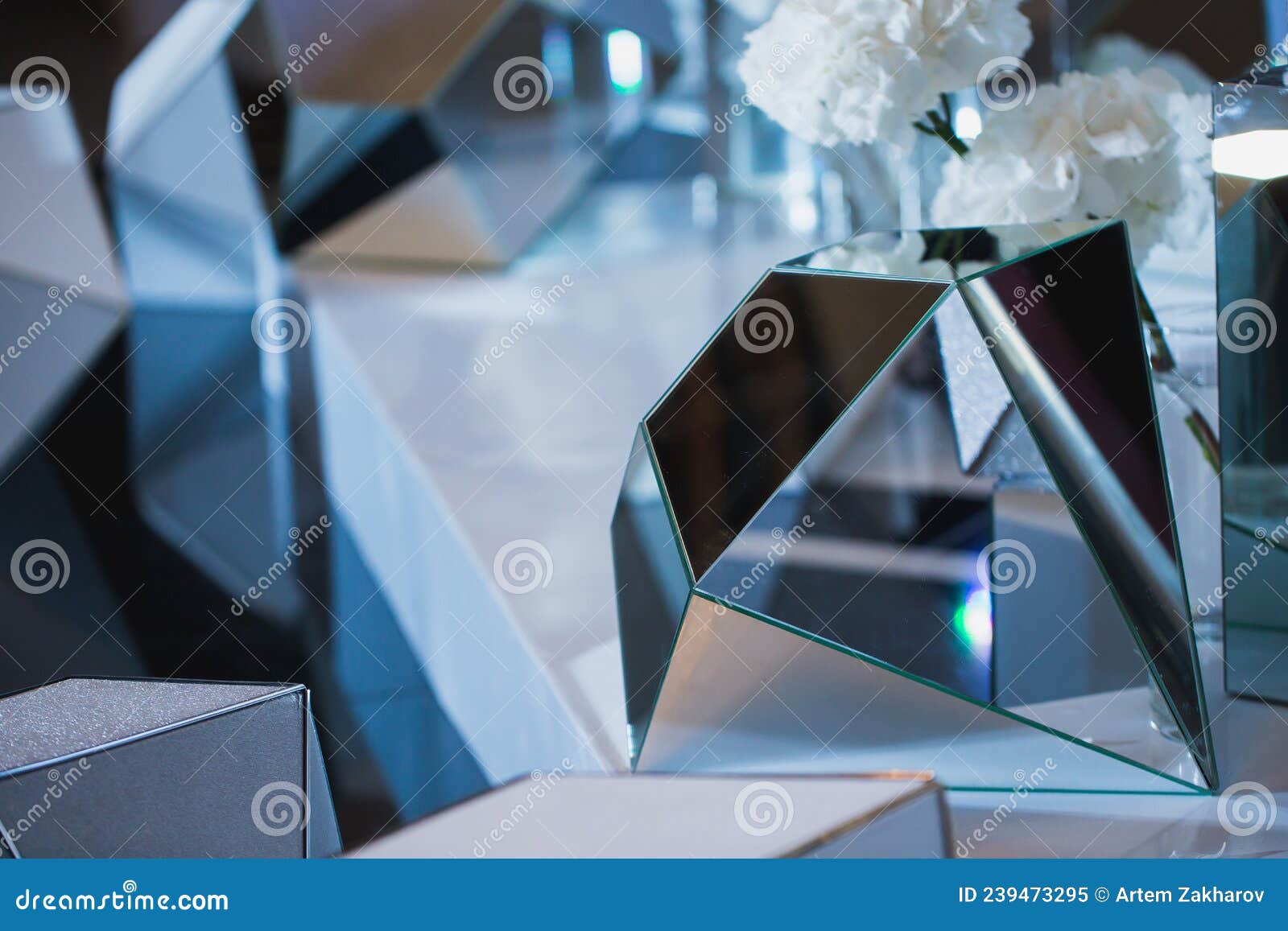 Huge Glowing Diamonds As the Decor at the Wedding Banquet Stock Image ...