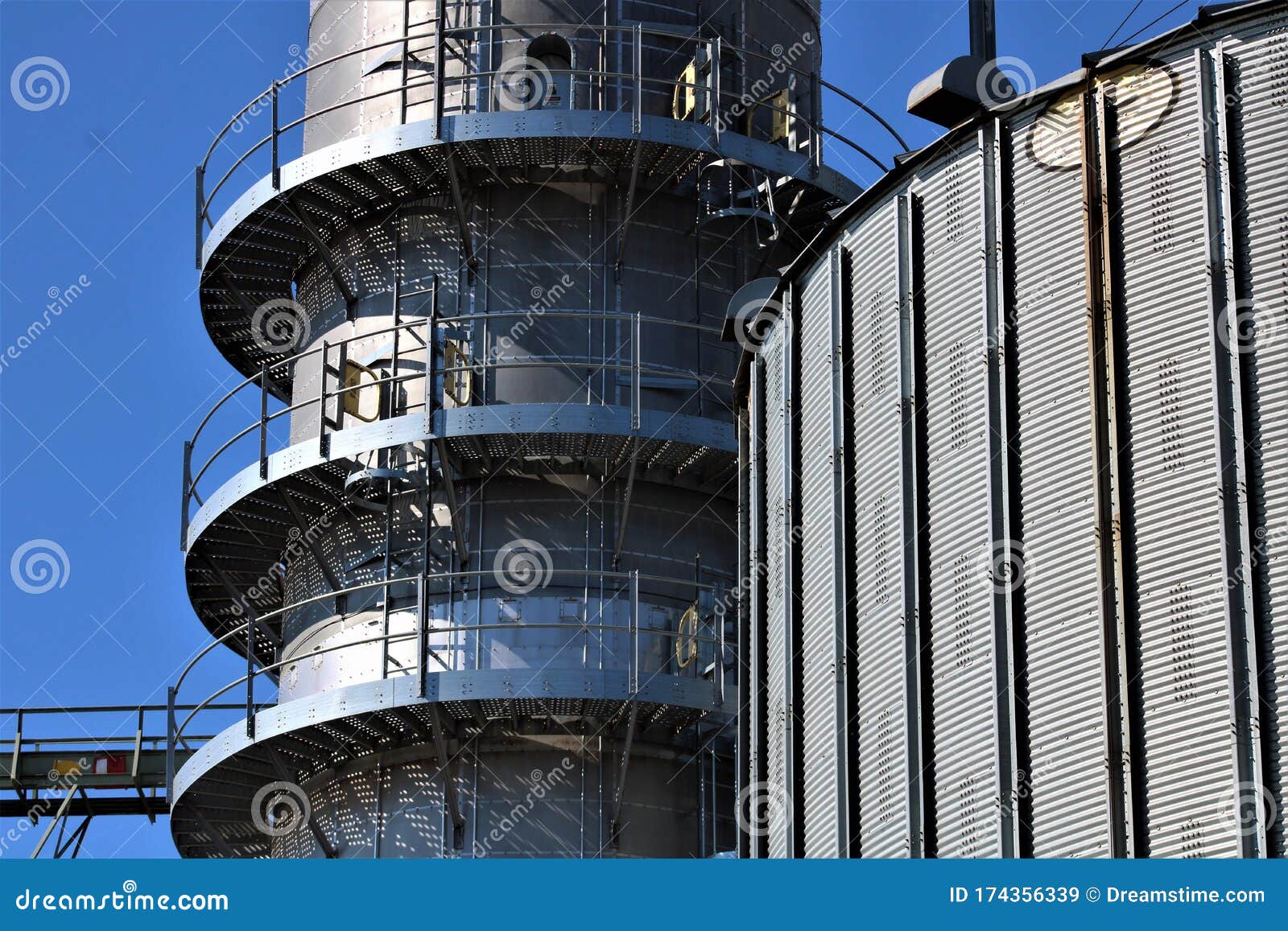 Grain Storage and Processing Facility Stock Image - Image of process ...
