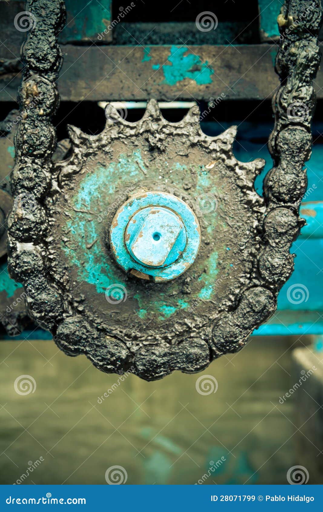 Huge greasy roller chain stock image. Image of grunge - 28071799
