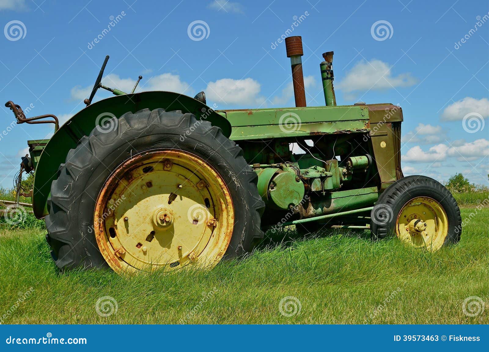 Huge Green Tractor Parked in the Field Editorial Stock Photo - Image of ...
