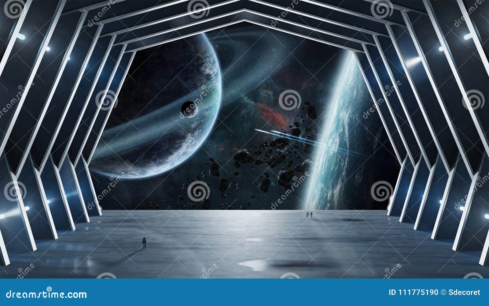 Huge Hall Spaceship Interior 3D Rendering Elements of this Image Stock ...