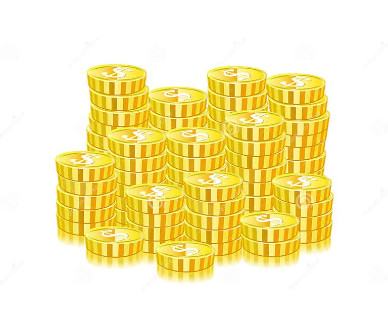 Huge Heap of Gold Coins stock vector. Illustration of monetary - 22832963