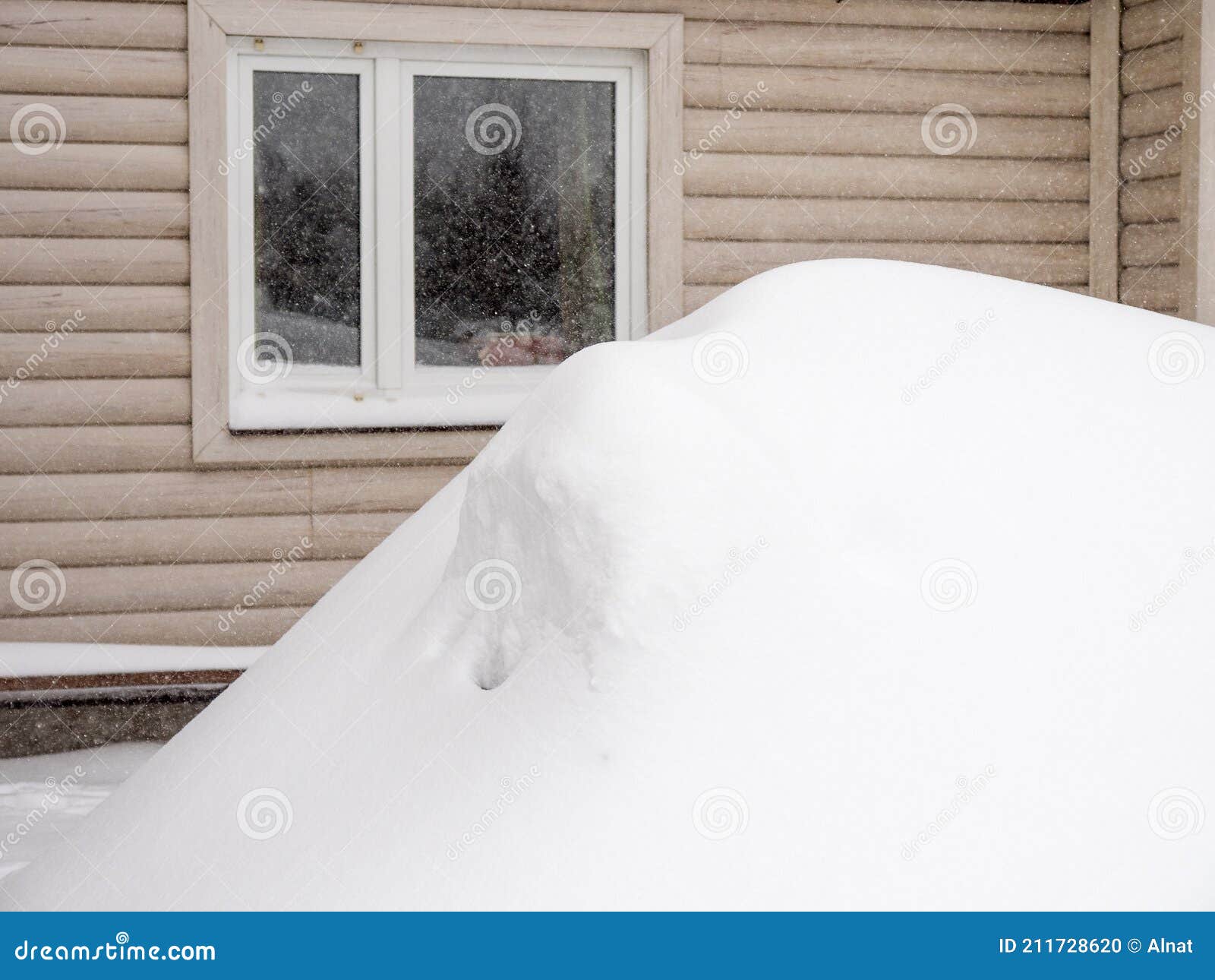 Huge Heap of Snow in Front of the House Stock Photo - Image of pile ...