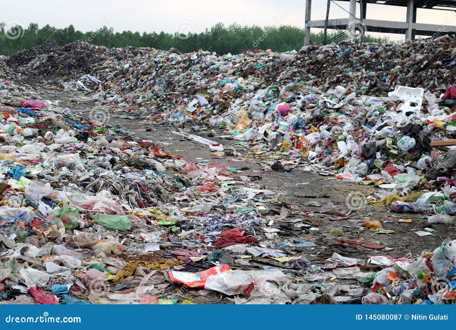 Huge Heaps Of Multiple Type Of Garbage Lying In Garbage Dumping Site Stock Image Image Of