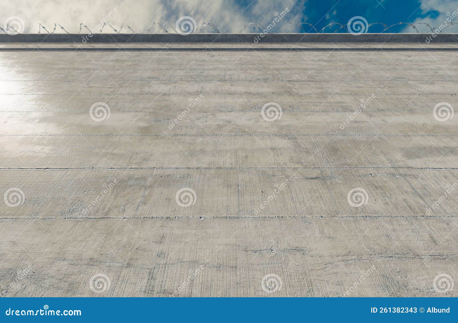 Huge High Security Boundary Wall Stock Illustration - Illustration of ...