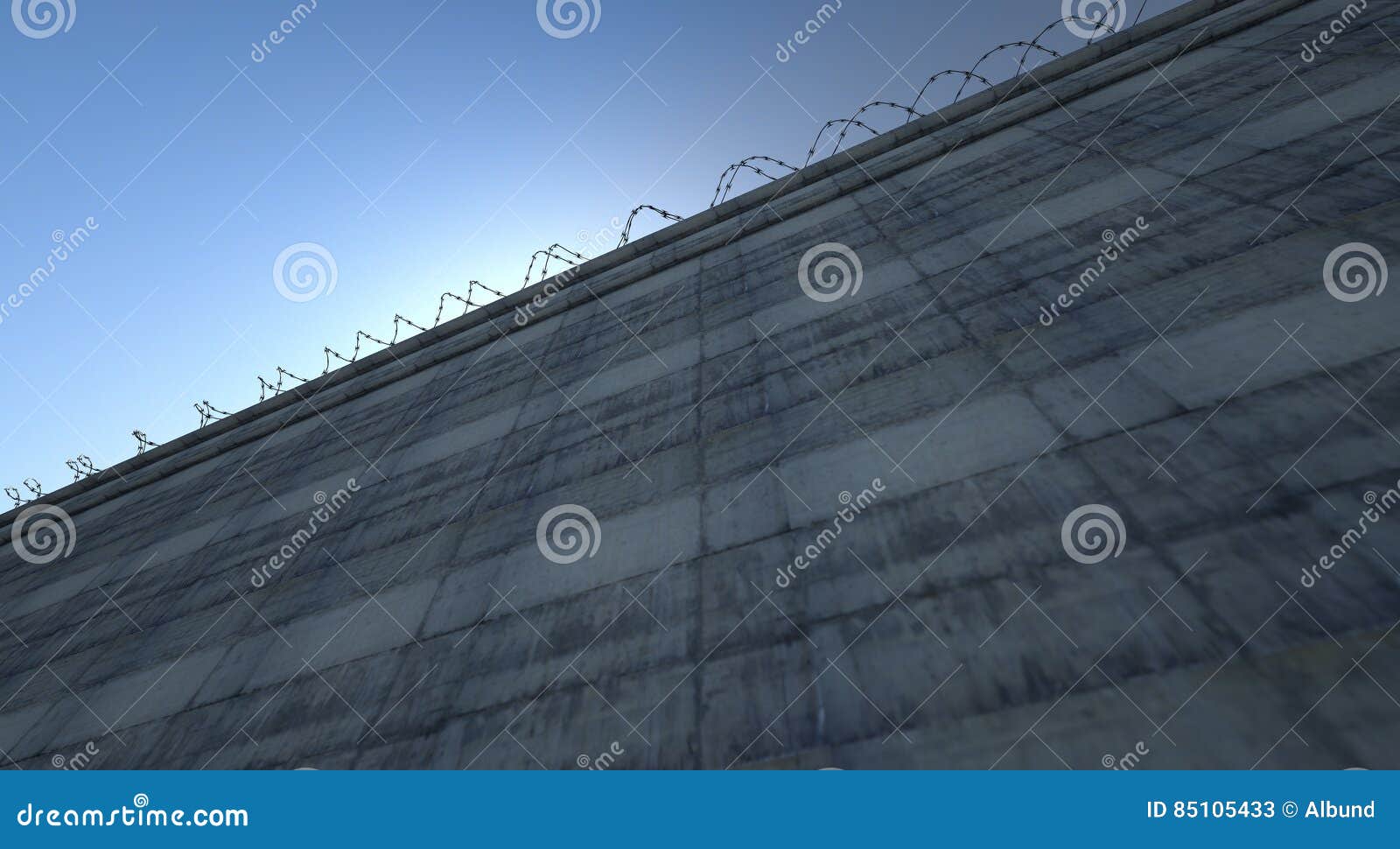 Huge High Security Wall stock illustration. Illustration of massive ...