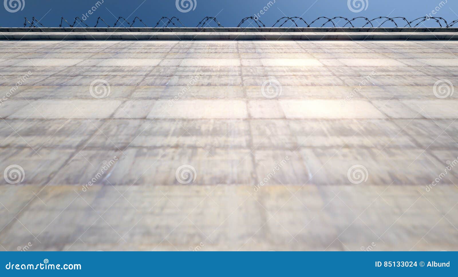 Huge High Security Wall stock illustration. Illustration of perimeter ...