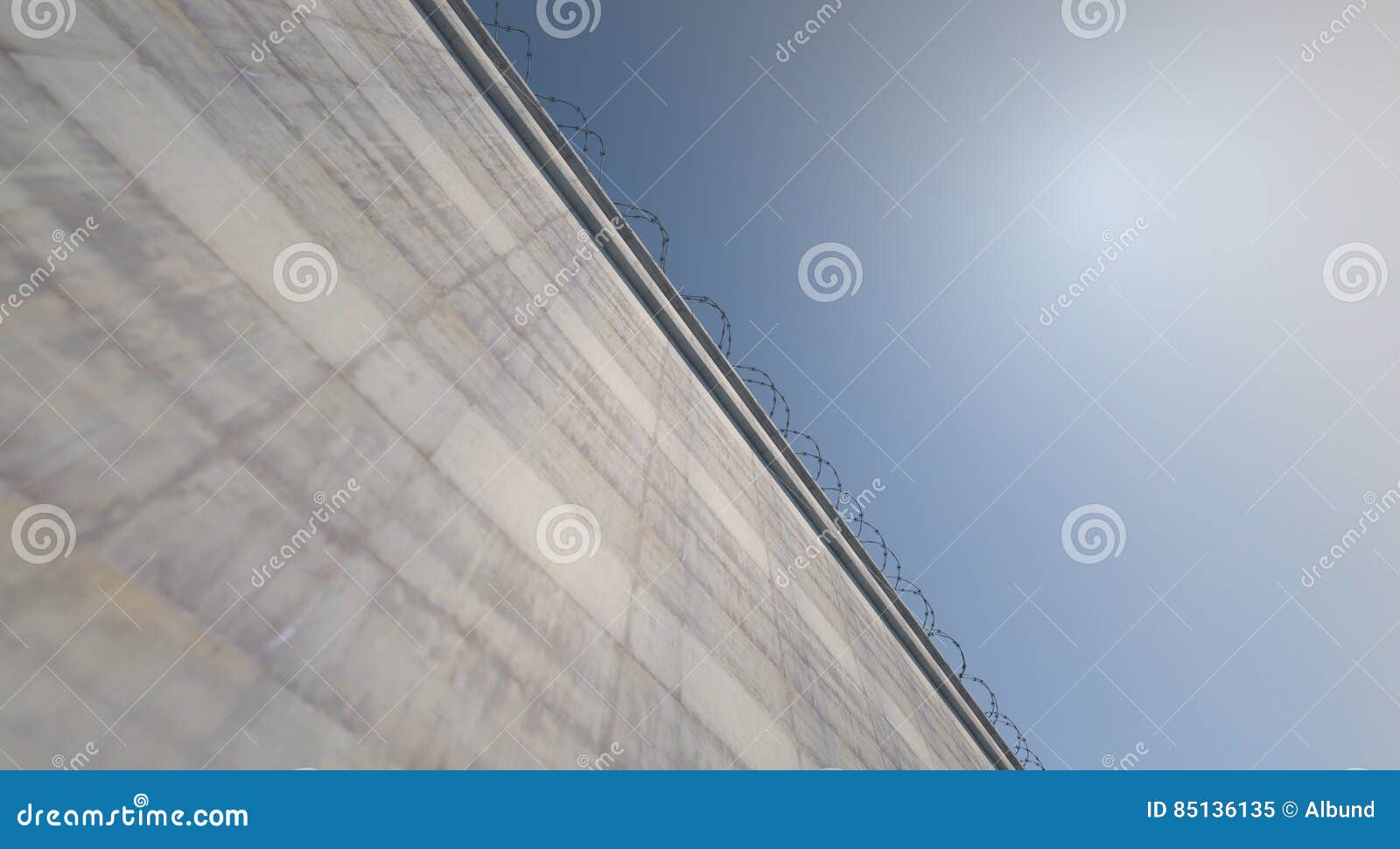Huge High Security Wall stock illustration. Illustration of concrete ...