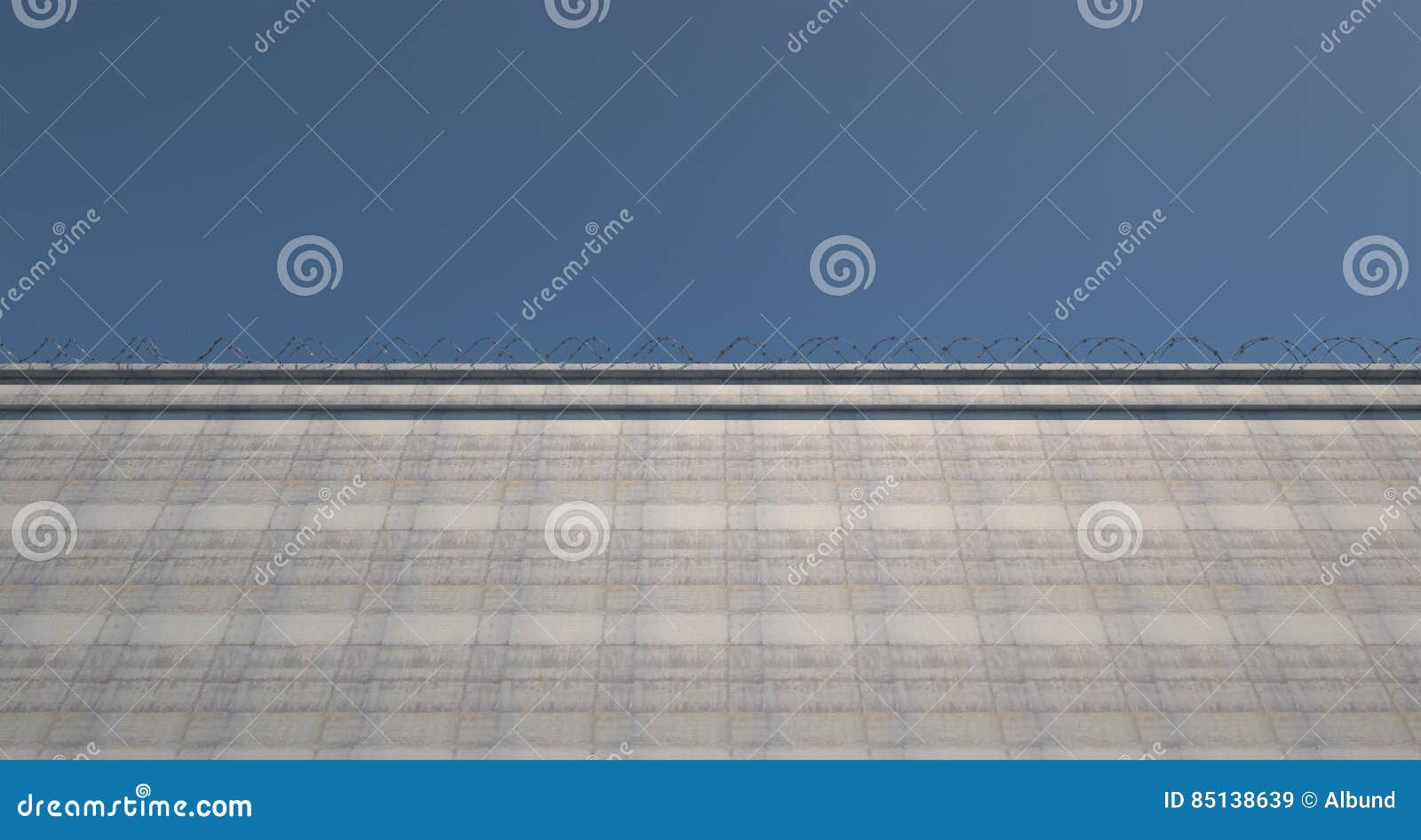 Huge High Security Wall stock illustration. Illustration of barrier ...