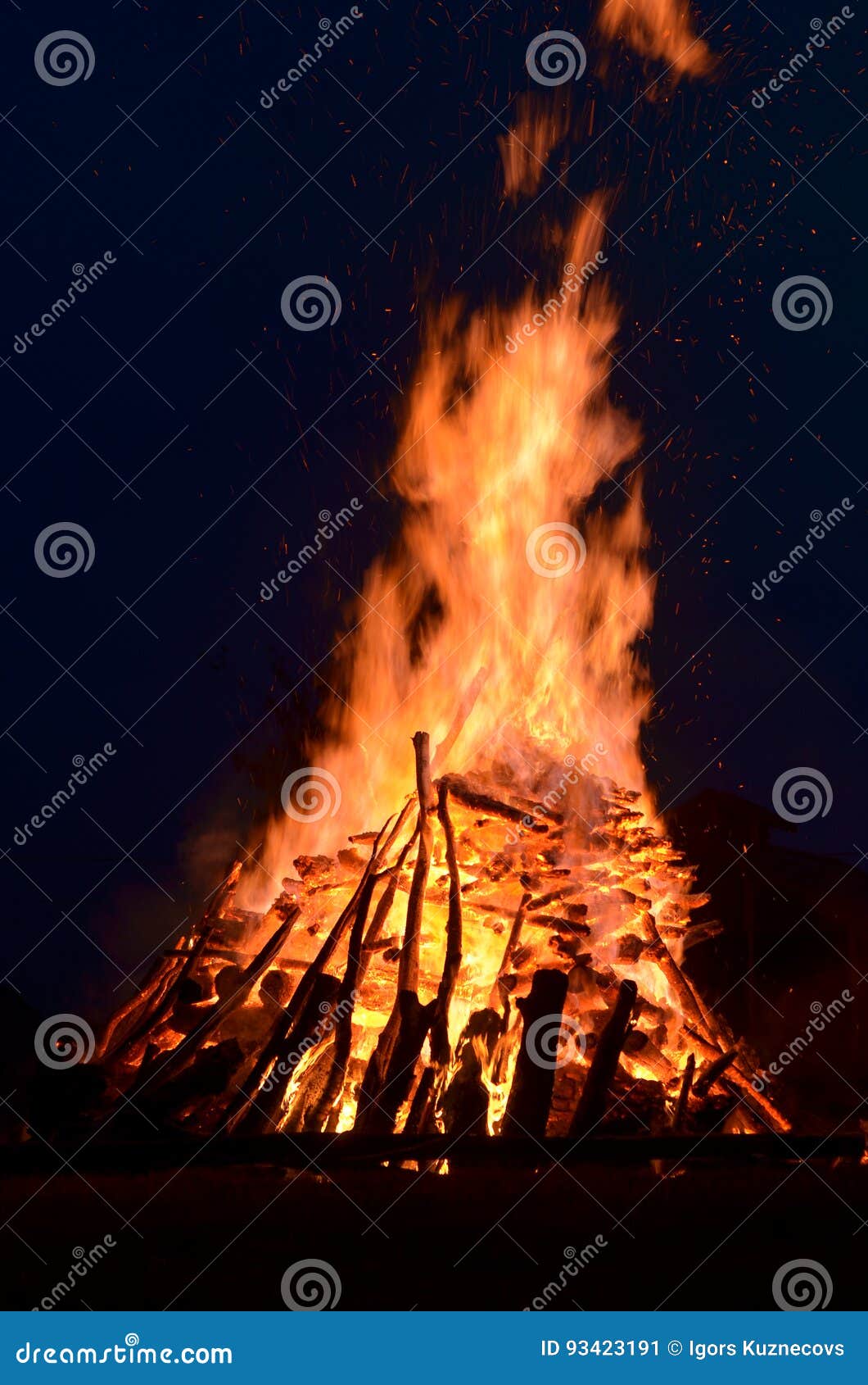 Huge hot bonfire. stock image. Image of camping, abstract - 93423191