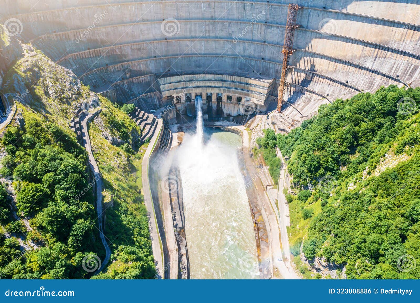 Huge Hydroelectric Power Station Aerial View Stock Photo - Image of ...