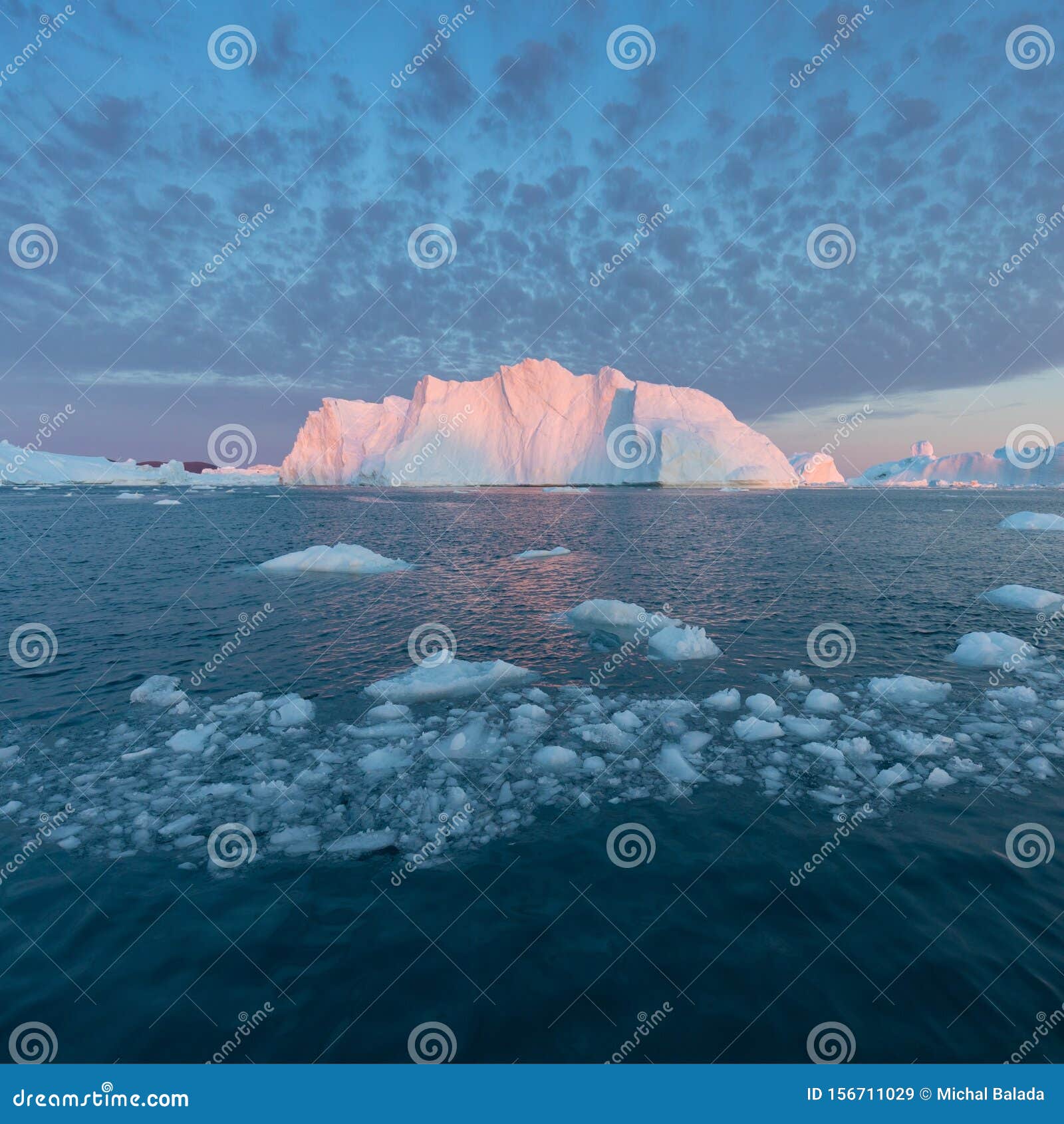 Huge Icebergs of Different Forms in the Disko Bay, West Greenland ...