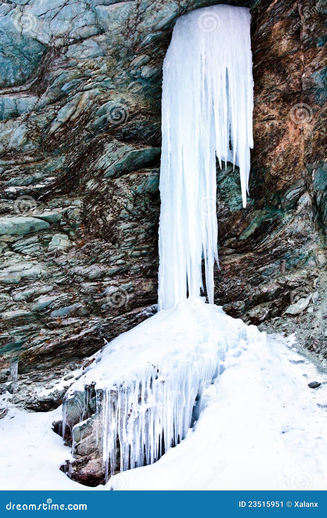 Huge icicles on a mountain stock image. Image of background - 23515951