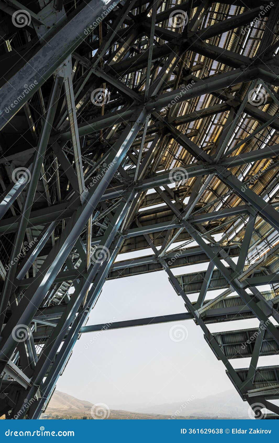 A Huge Impressive Construction Made Of Metal Structures, Metal Trusses ...