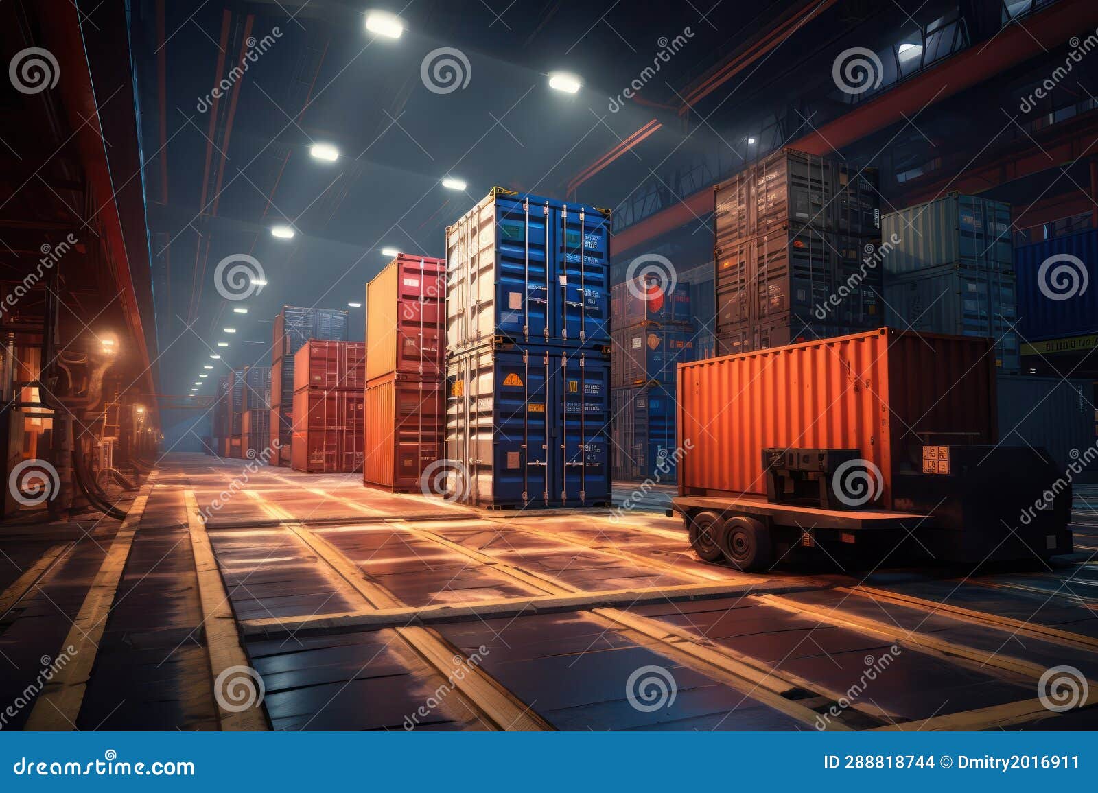 Huge Indoor Container Storage. Stock Photo - Image of storage, business ...