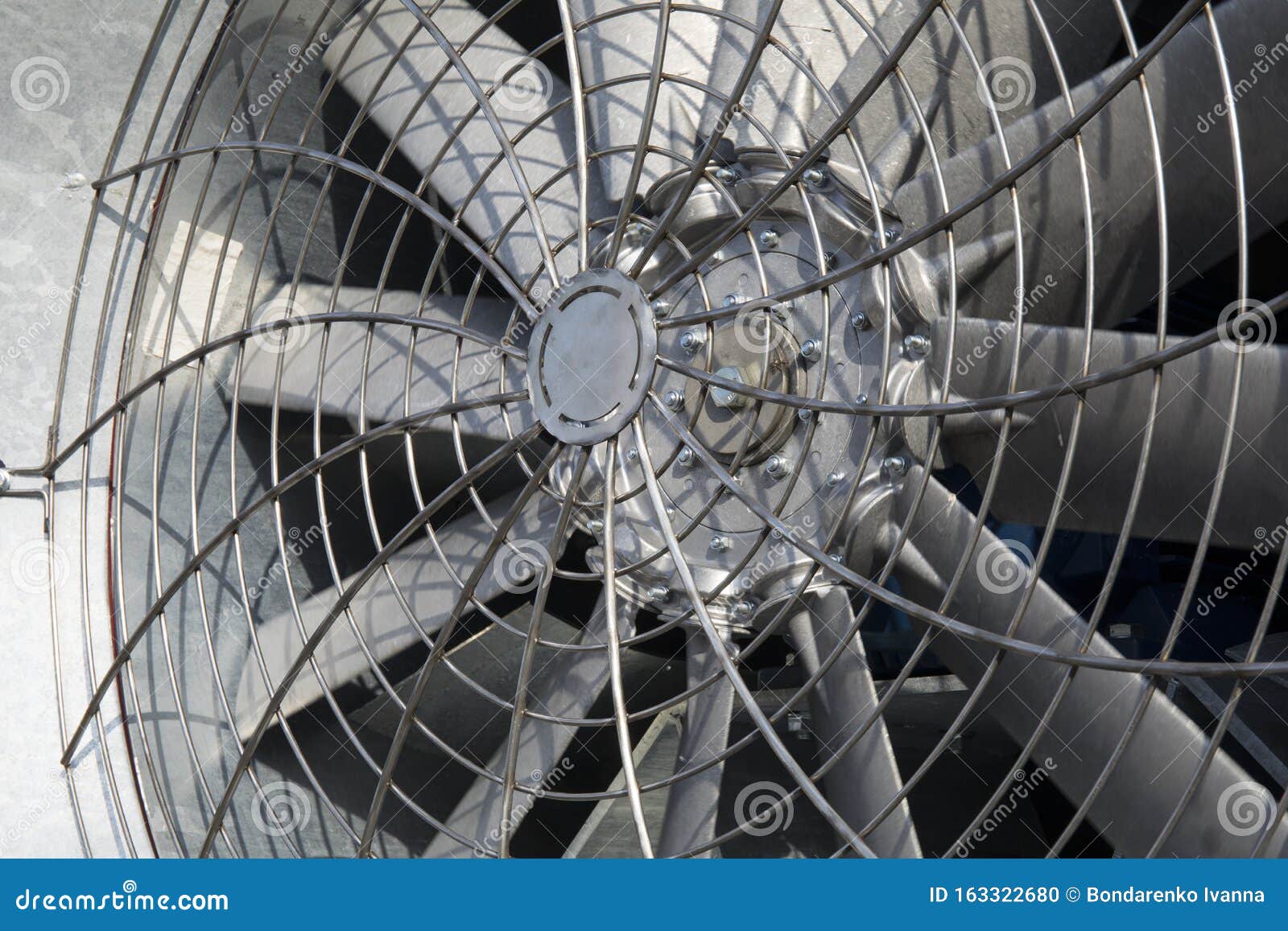 Huge Industrial Cooling Fan, Big Cooler Element Close Up Stock Photo ...