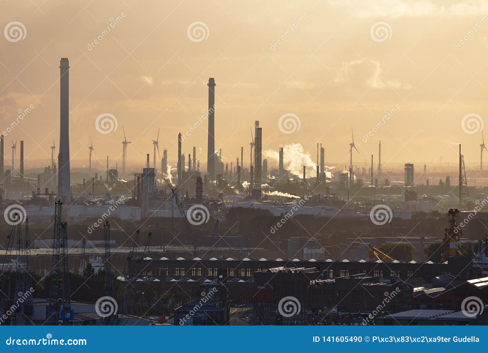 Huge Industrial Docks Stock Photo | CartoonDealer.com #141605490