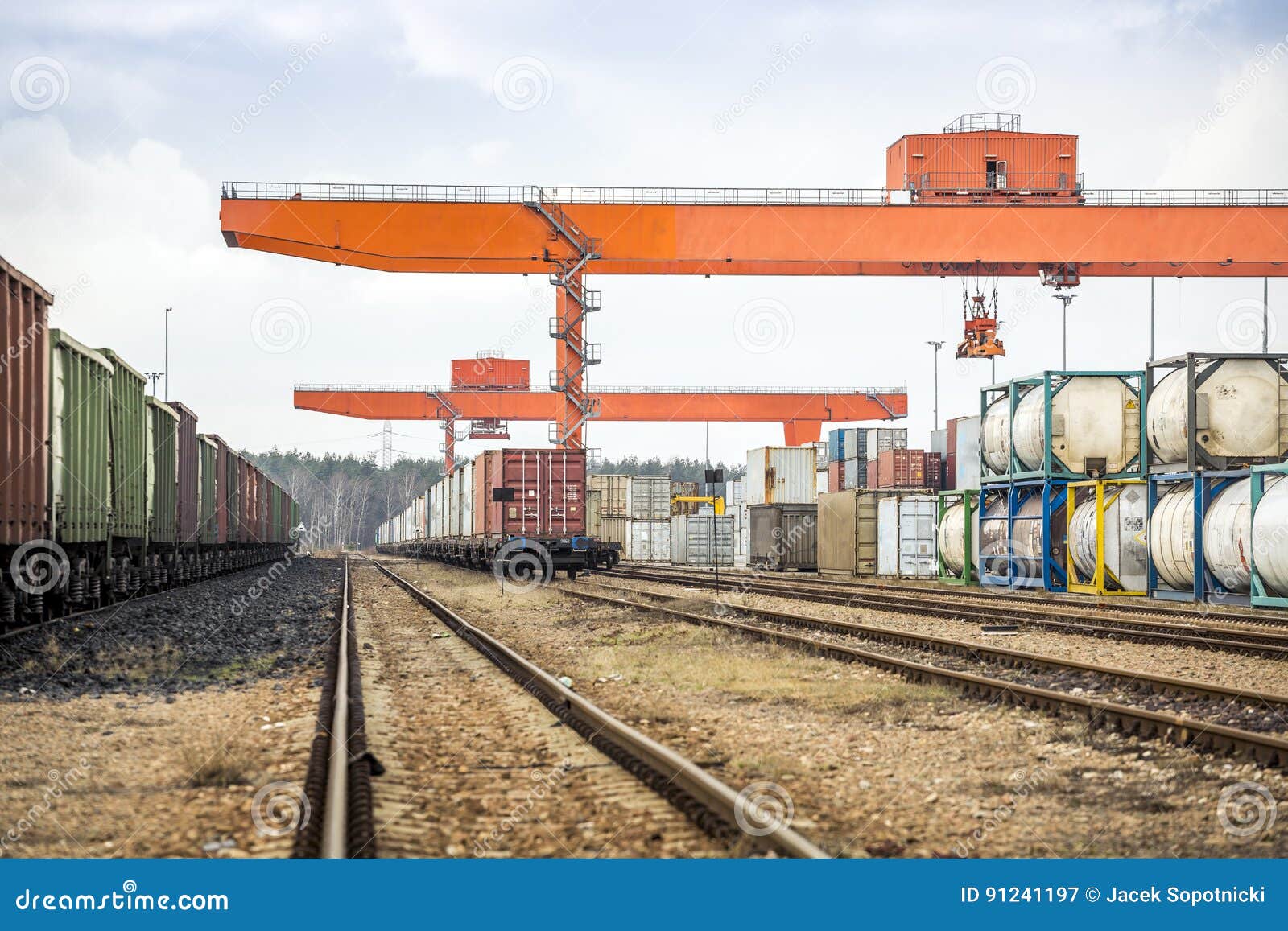 Huge Industrial Overhead Crane and Railway Stock Image - Image of ...