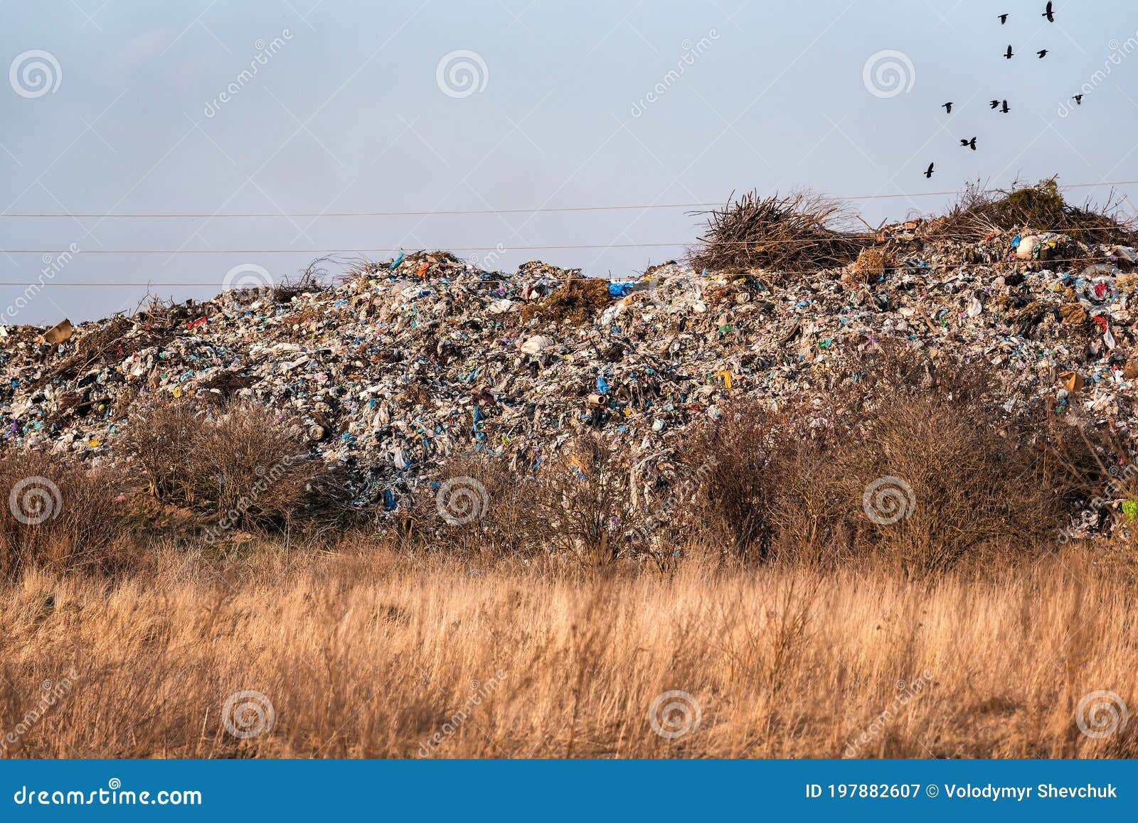 Landfill in the field stock image. Image of conservation - 197882607