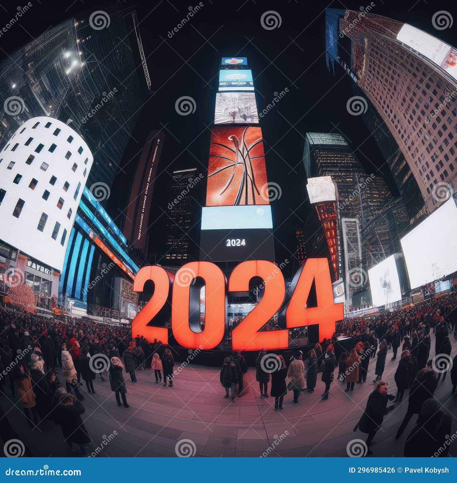 Huge 2024 Letter on Times Square Stock Illustration - Illustration of ...