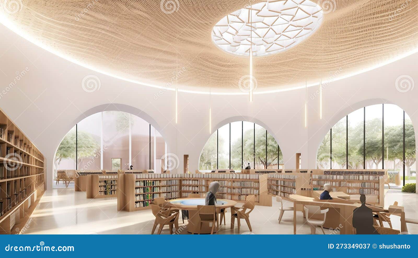 A Huge Library Hall stock illustration. Illustration of steel - 273349037