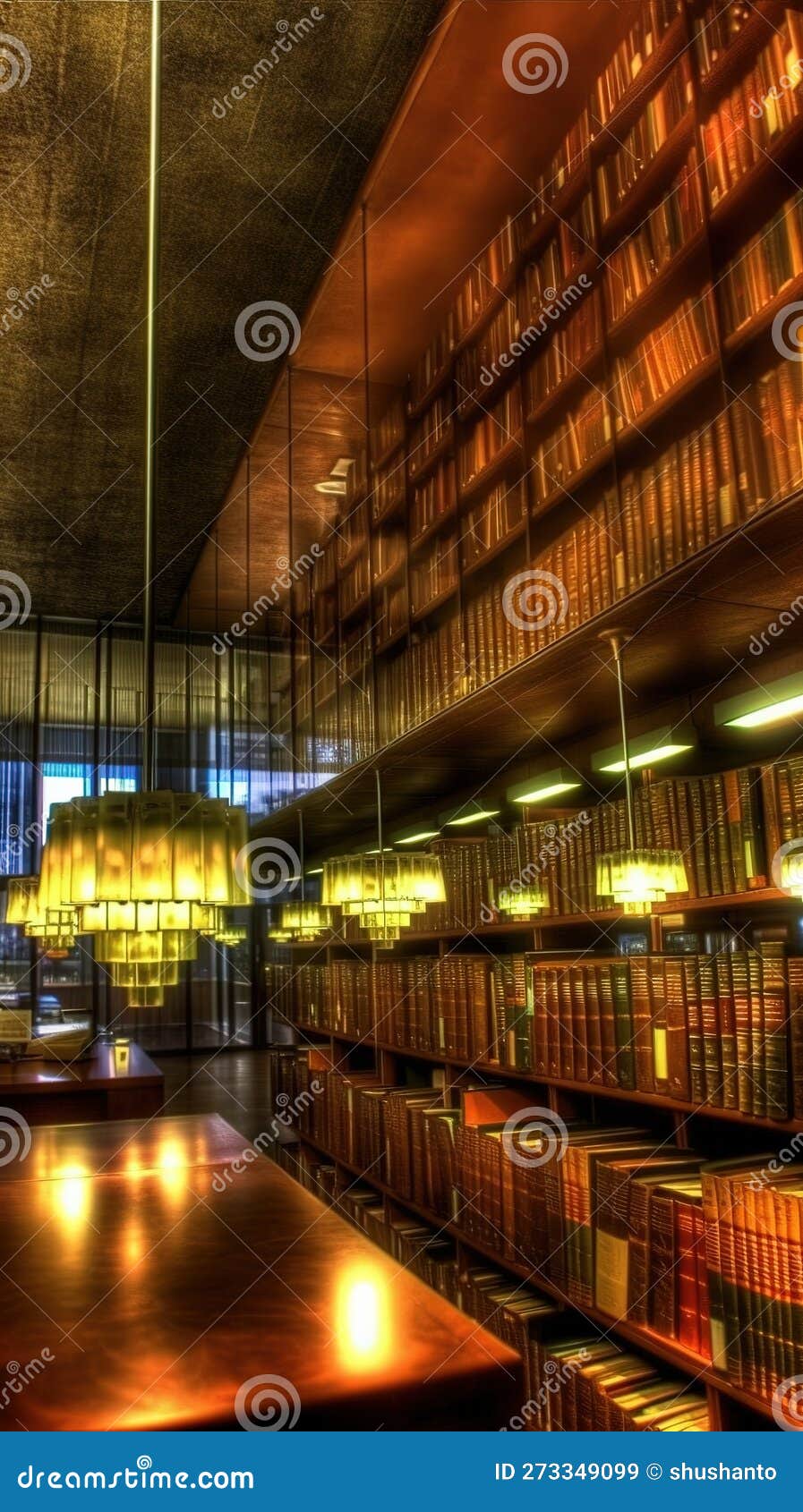 A Huge Library Hall stock illustration. Illustration of design - 273349099