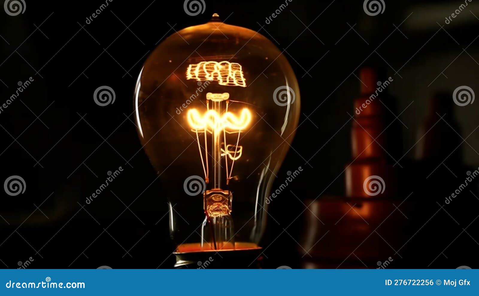 Huge Light Bulb Glowing in the Darkness Stock Illustration ...
