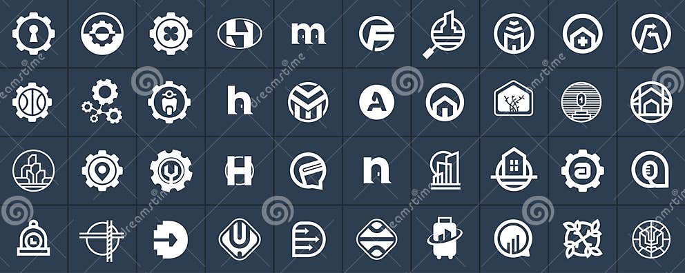 Huge Logo Collection for Any Business, Random Logo Set Vector Stock ...