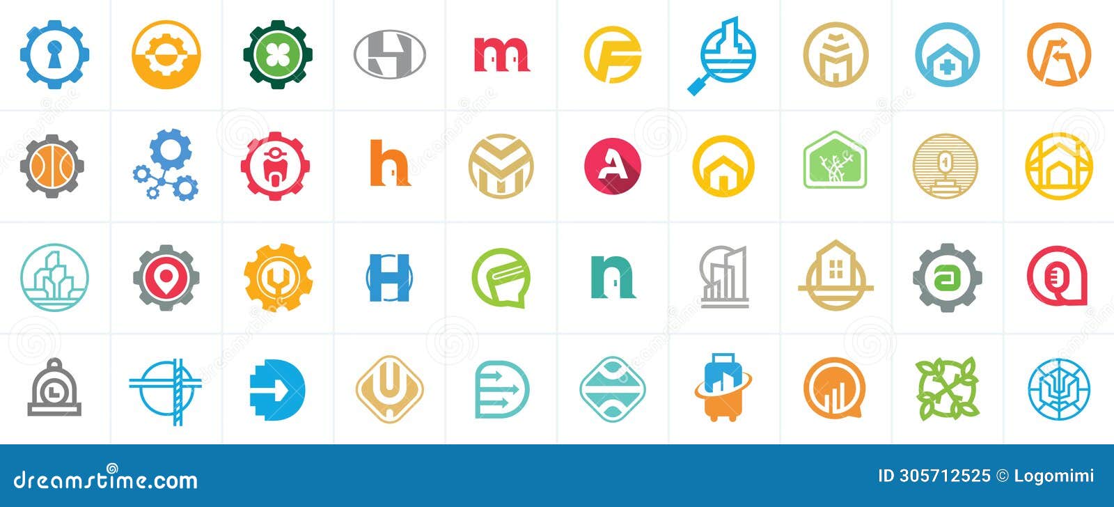 Huge Logo Collection for Any Business, Random Logo Set Vector Stock ...