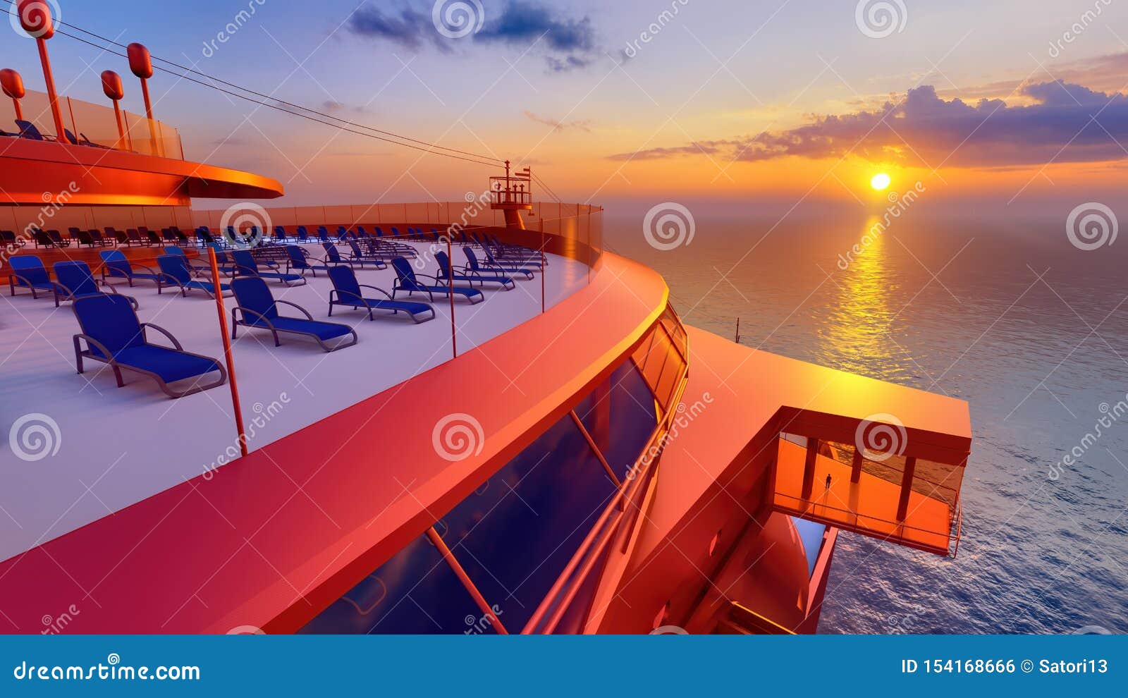 Huge Luxury Cruise Ship 3d Rendering Stock Illustration - Illustration ...