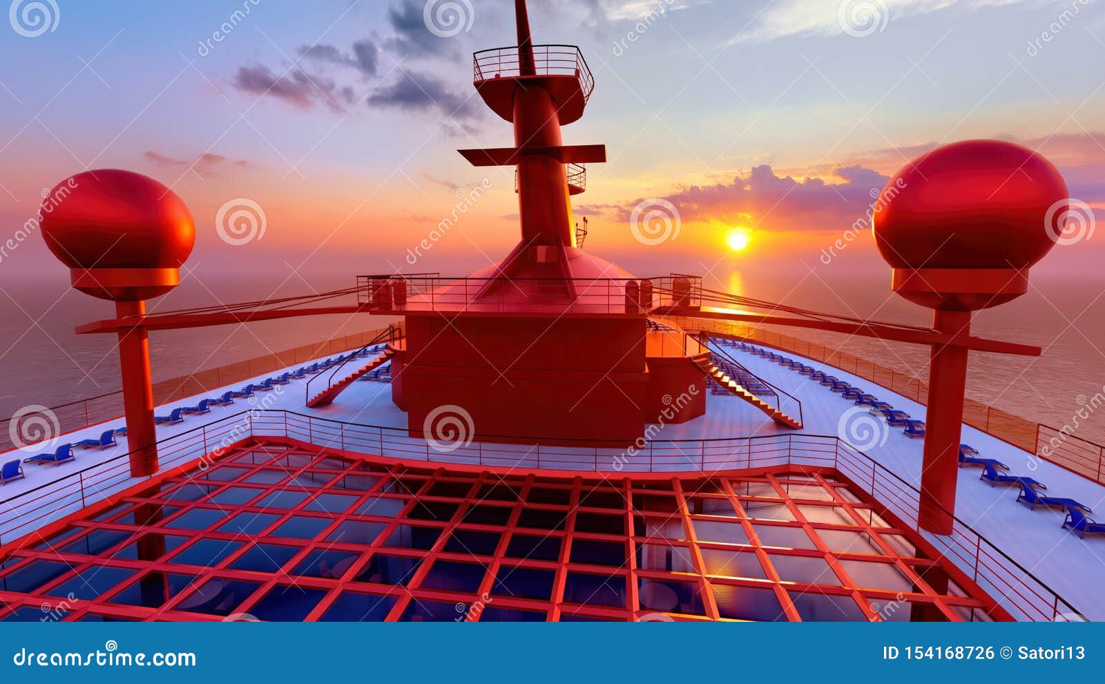 Huge Luxury Cruise Ship 3d Rendering Stock Illustration - Illustration ...