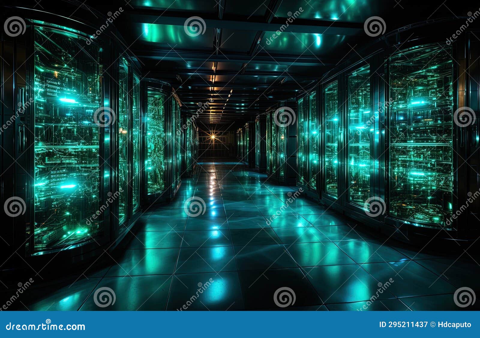 Huge Main Server Room with Hundreds of Computers Connected To Each ...