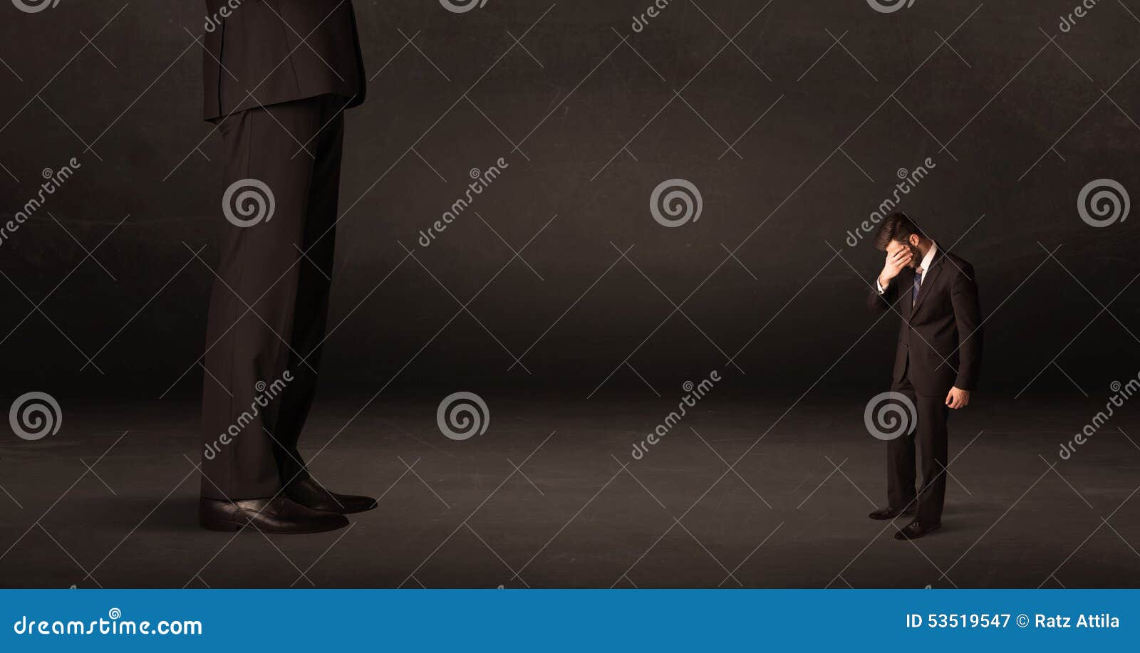 Huge Man with Small Businessman Standing at Front Concept Stock Image ...