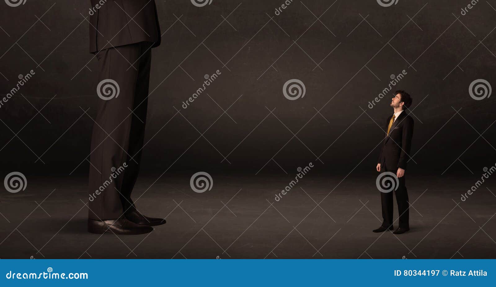 Huge Man with Small Businessman Standing at Front Concept Stock Image ...