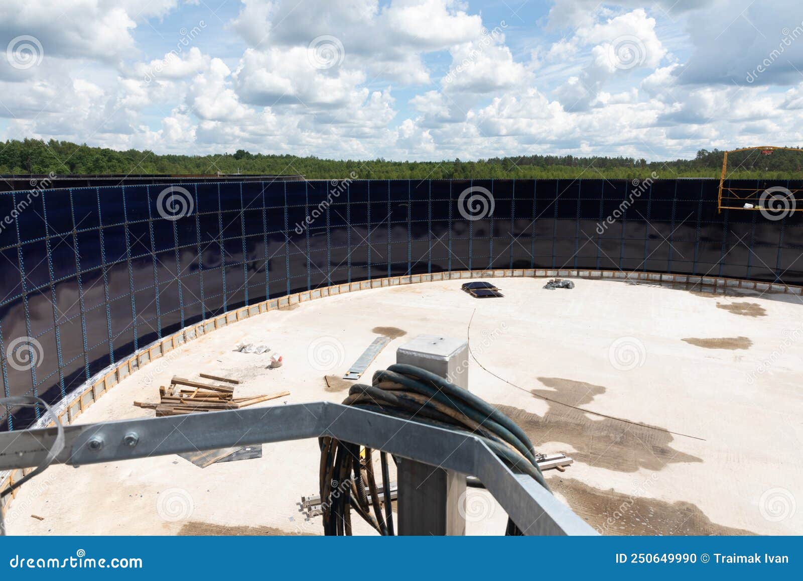 Huge Manure Storage Cistern at Modern Dairy Cow Farm, Top View Stock ...