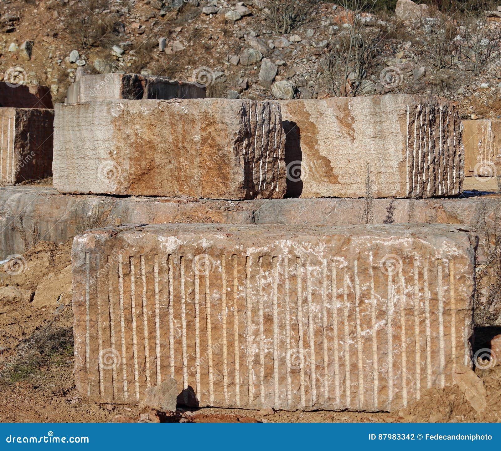 Huge Marble Quarry with Big Blocks of Marble Stock Photo - Image of ...