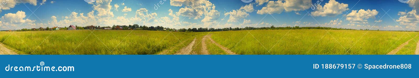 Huge Meadow Panorama Horizontal Landscape Stock Image - Image of light ...