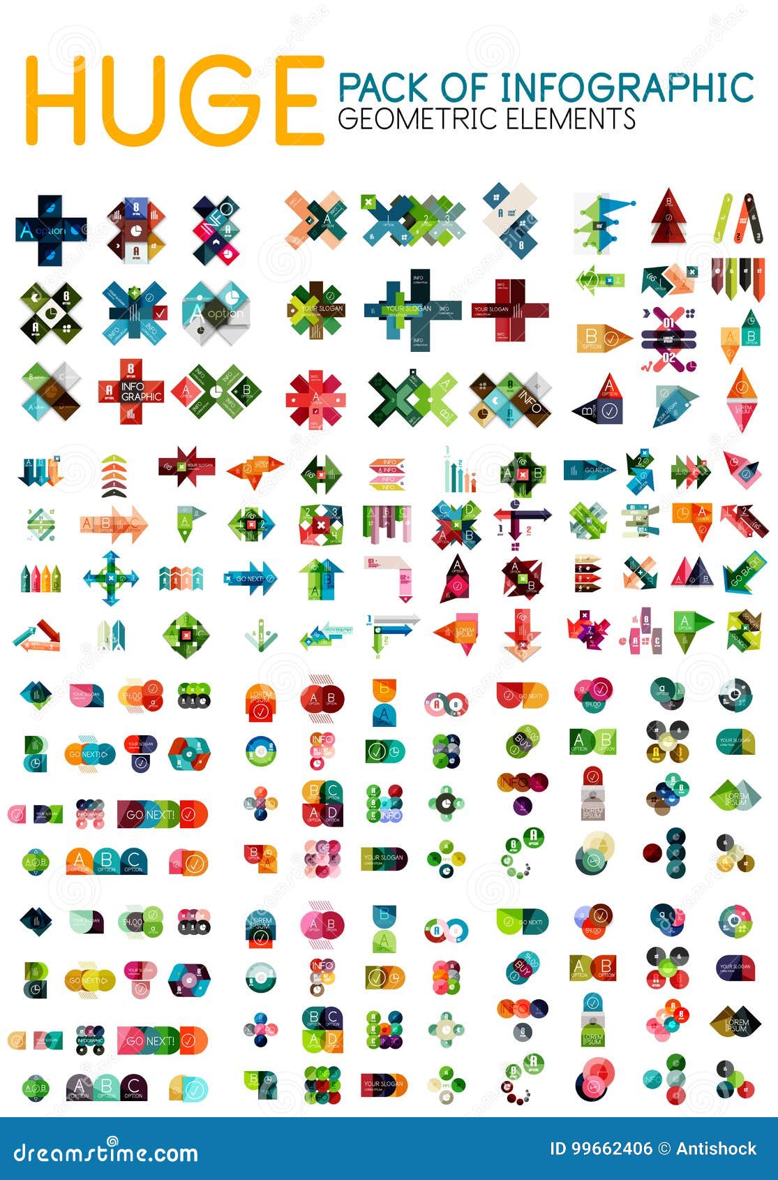 Huge Mega Set Of Infographic Templates Vector Illustration ...