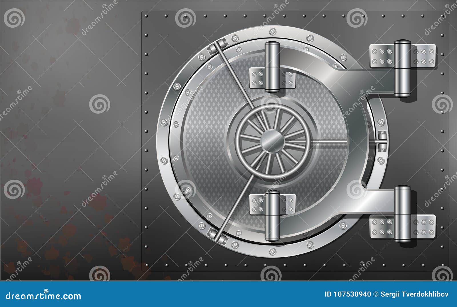 A Huge Metal Round Safe Door. Reliable Saving of Secrets and Passwords ...