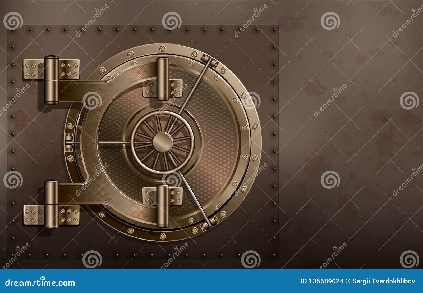 A Huge Metal Round Safe Door. Reliable Saving of Secrets and Passwords ...