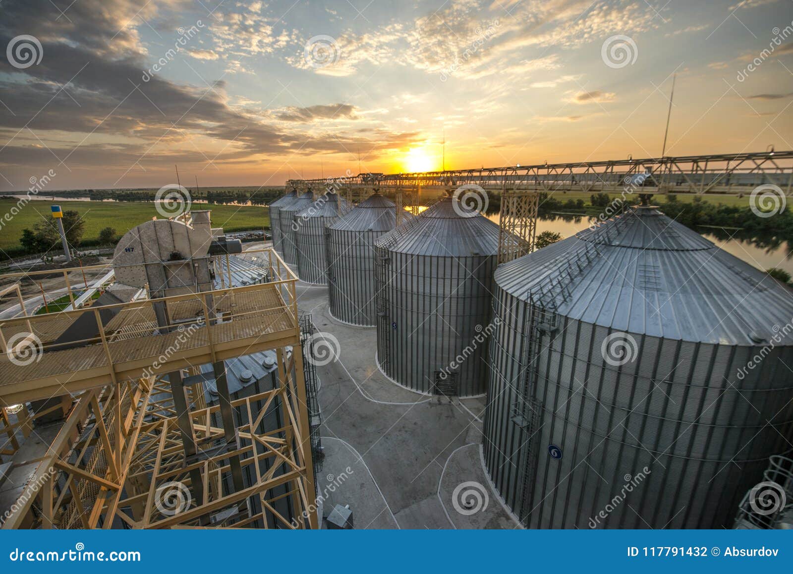 Huge Metal Tanks of the Elevator Stock Photo - Image of crop, farming ...