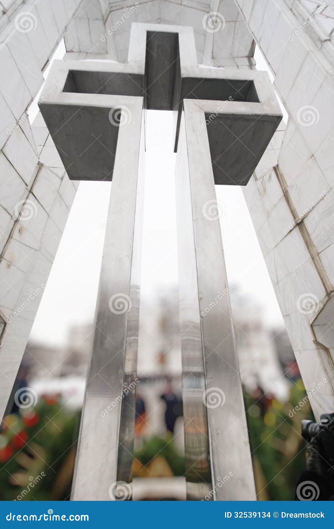 Huge Metallic Cross Monument Stock Photo - Image of evangelical ...