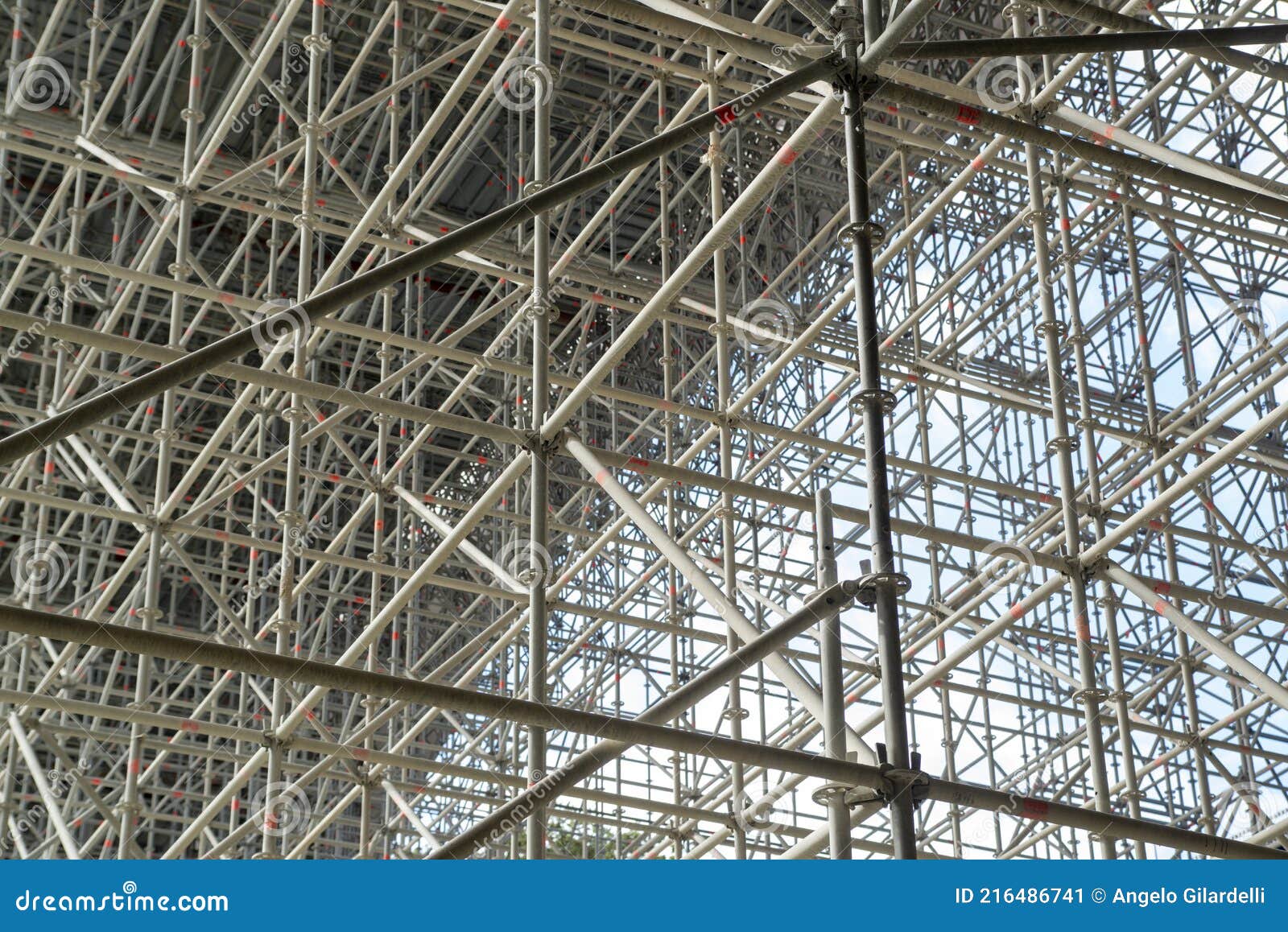 Huge Metallic Scaffold for Building a Bridge Stock Image - Image of ...