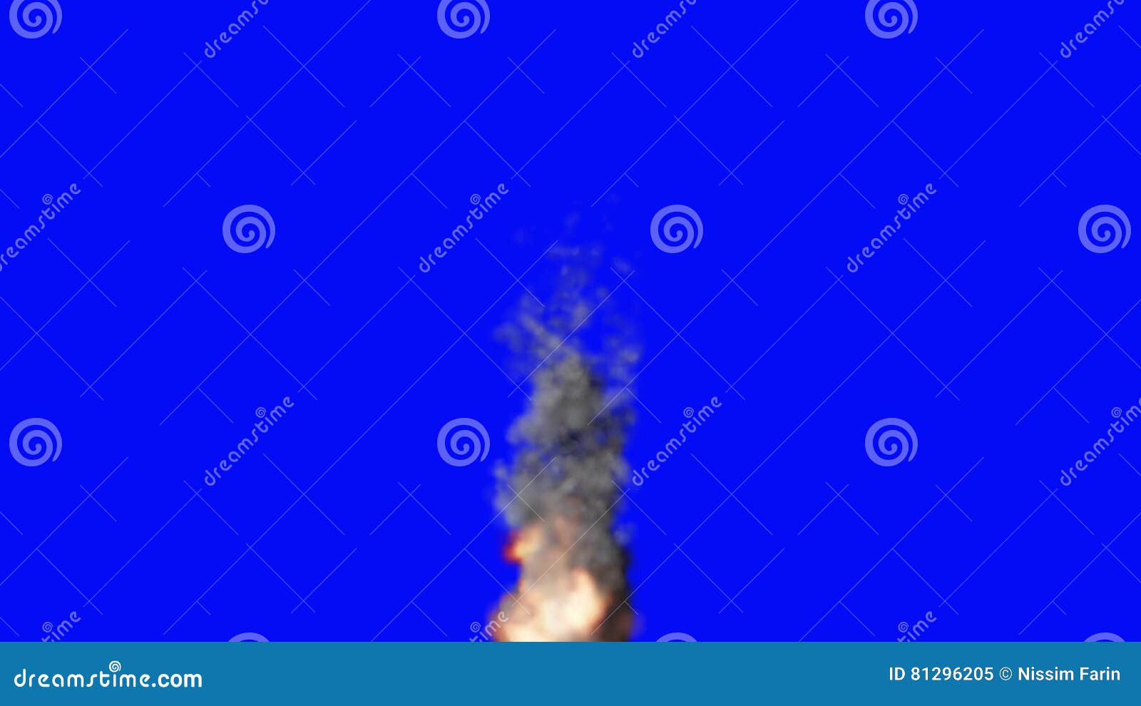 Huge Meteor Fireball Falling from the Sky on a Blue Screen Background ...