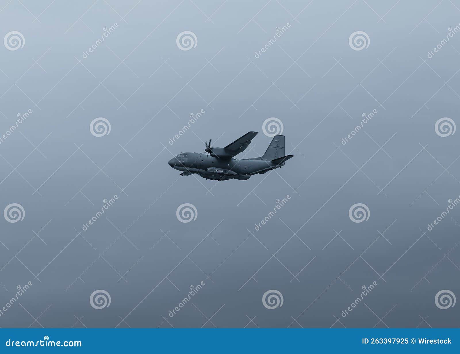 Huge Military Plane Flying in the Sky Stock Image - Image of military ...