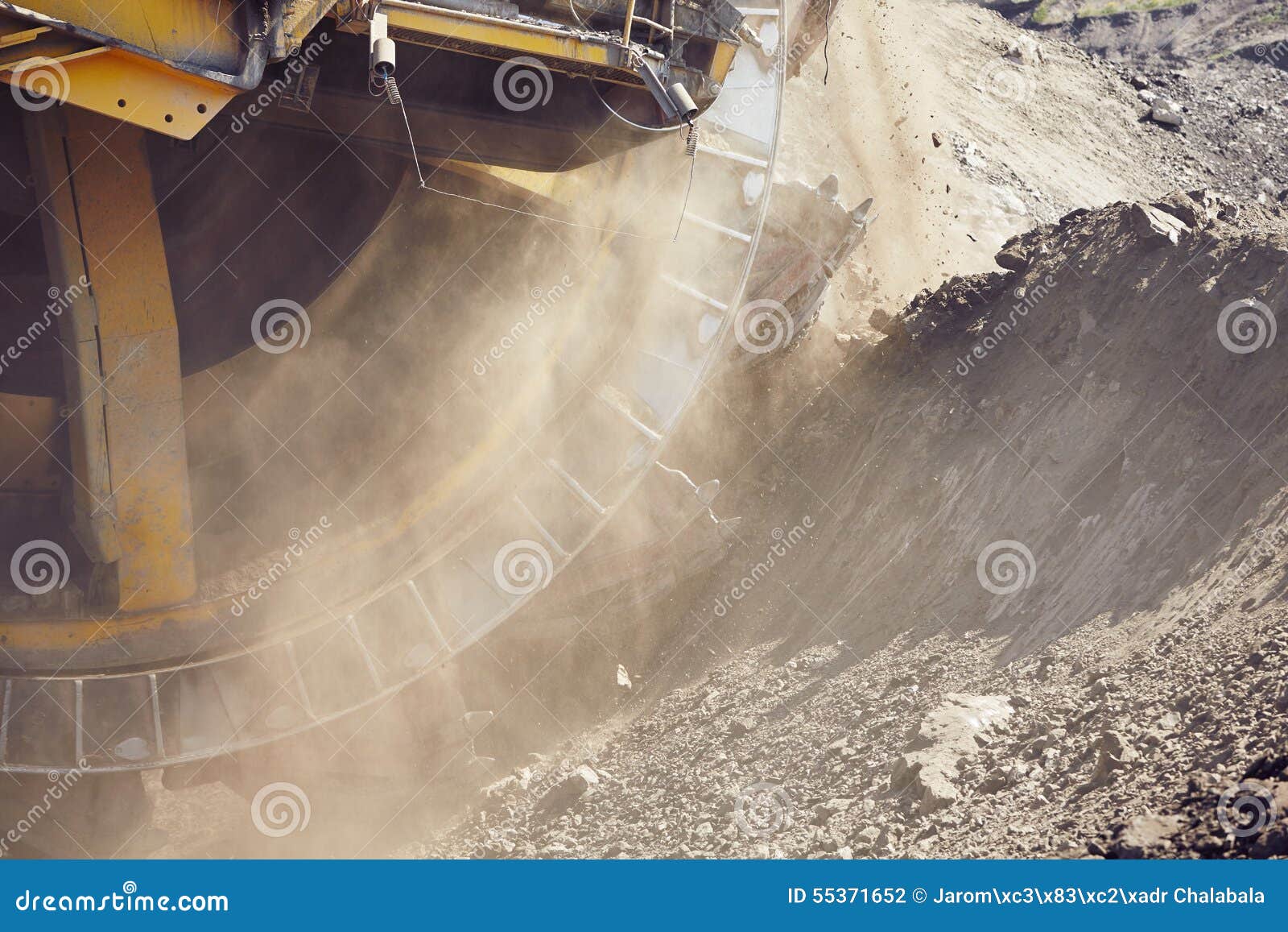 Huge Mining Excavator In The Sand Open-pit. Biggest Digger Working In ...